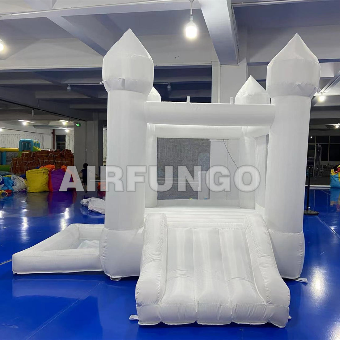 Oxford material white mini toddler bounce house with pit – Airfungo
